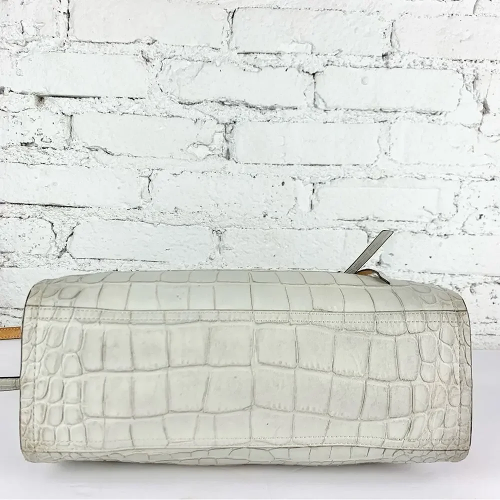 Coach | Bags | Coach Bleecker Matte Grey Crocodile Embossed Leather ...